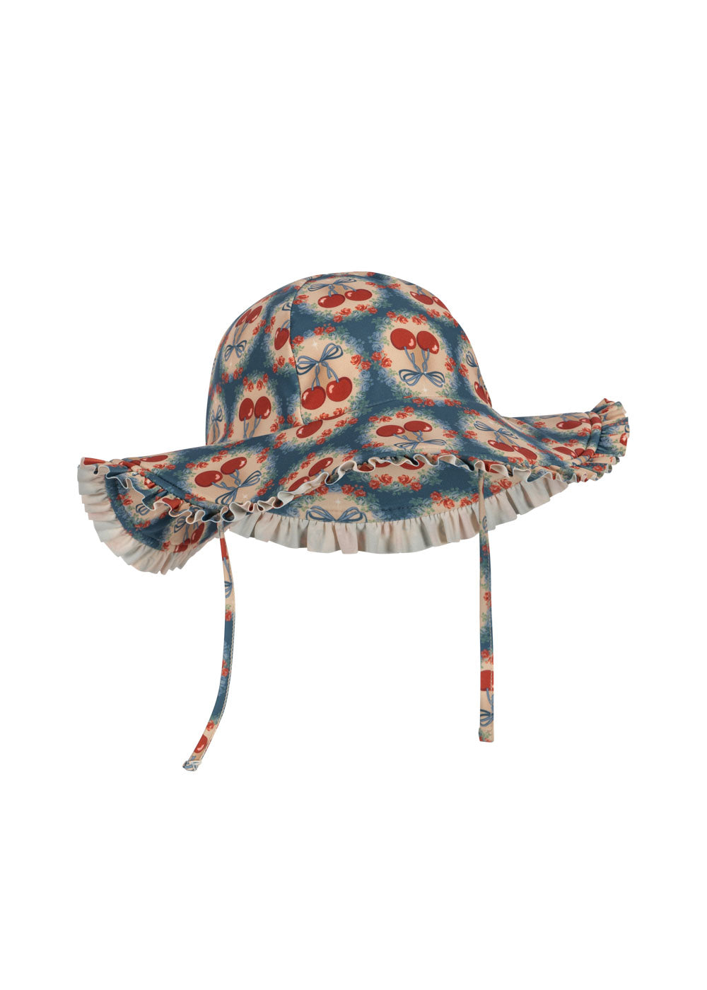 Maya badehat - cherry bow blue – kongessloejd.dk